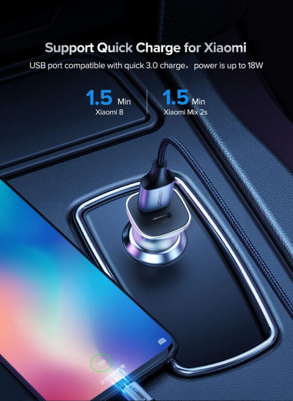 Ugreen Billader USB-C PD 30W & USB-A QC 3.0 - Dobbel Hurtiglading for ...
